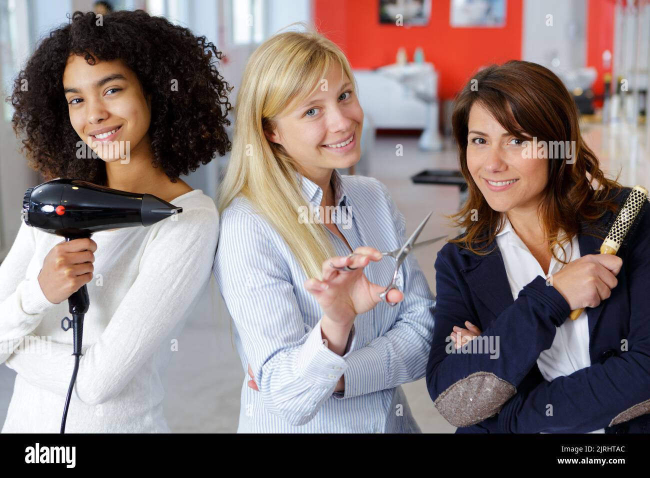 portrait of female hairdressing team Stock Photo - Alamy