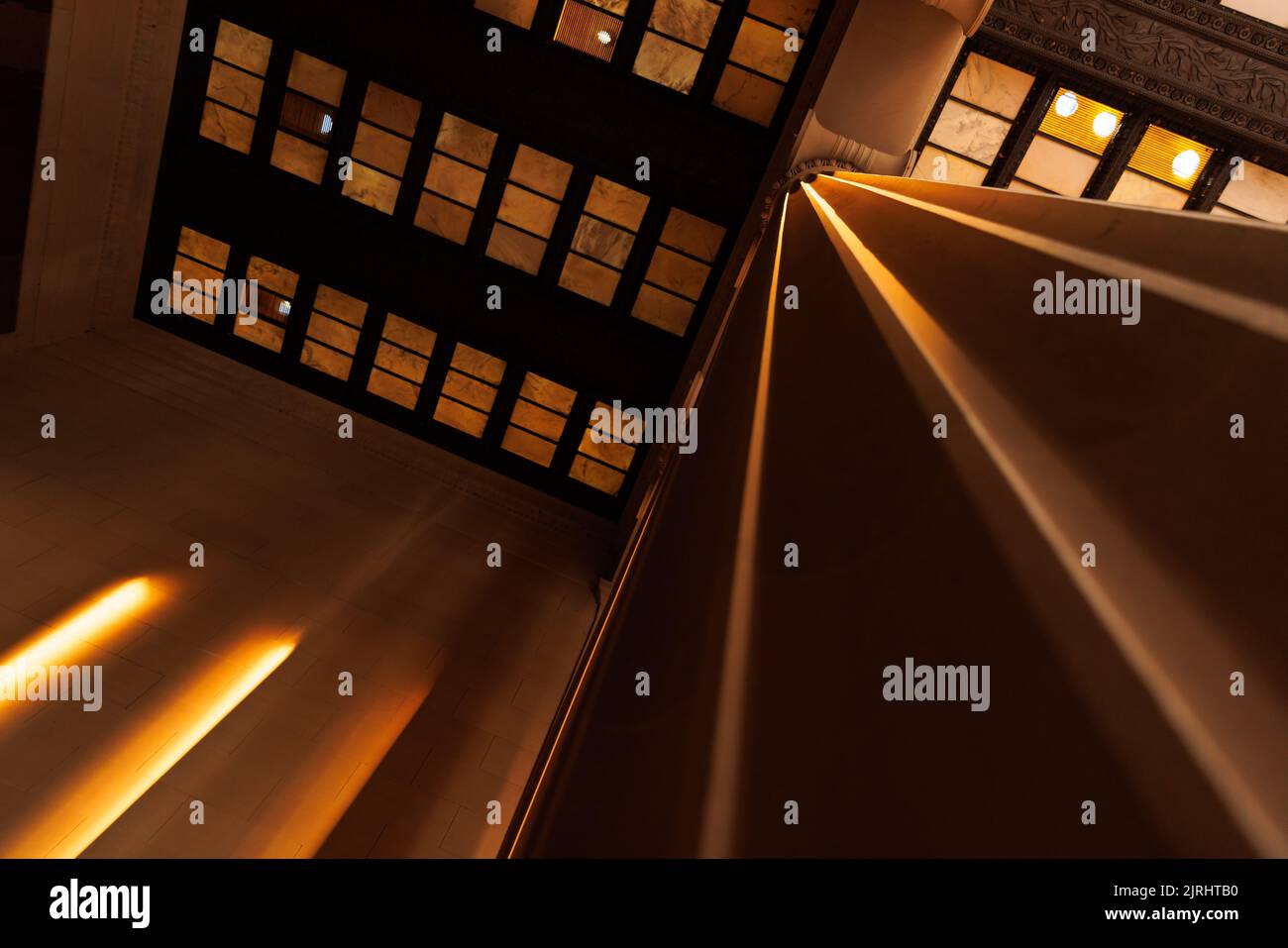 Lincoln Memorial Interior Pillar Looking Up Sunrise in Washington DC ...