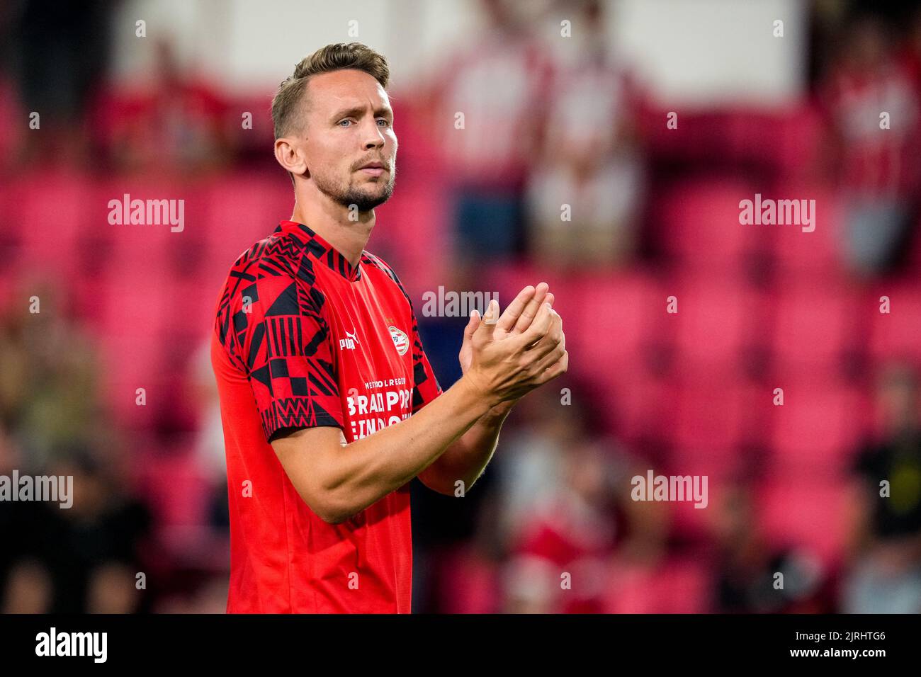 EINDHOVEN, NETHERLANDS - AUGUST 24: Luuk de Jong of PSV looks dejected ...