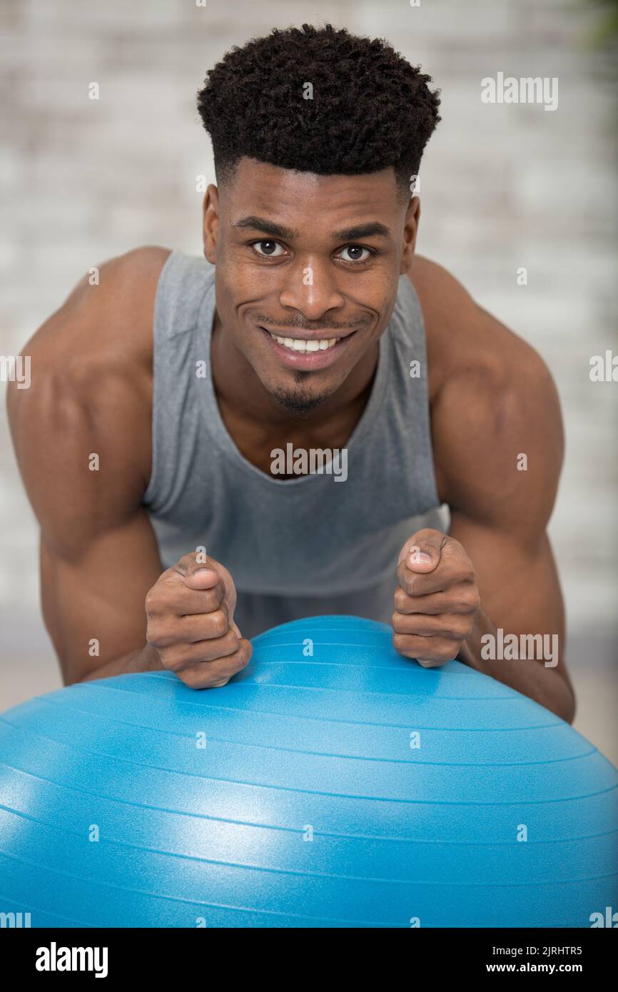 Plank exercise swiss ball hi-res stock photography and images - Alamy