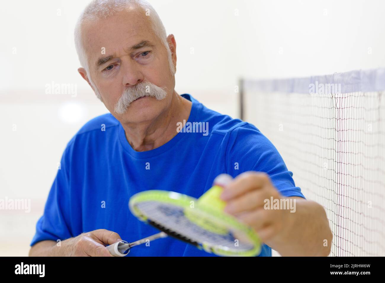 Senior man badminton racket hi-res stock photography and images - Alamy