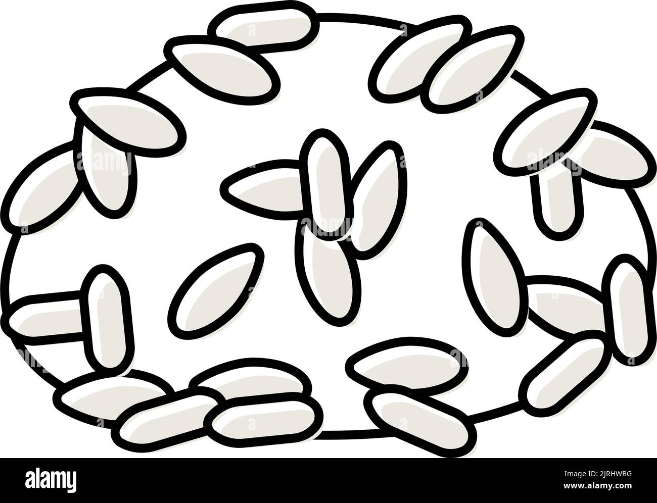 long grain white rice color icon vector illustration Stock Vector Image ...