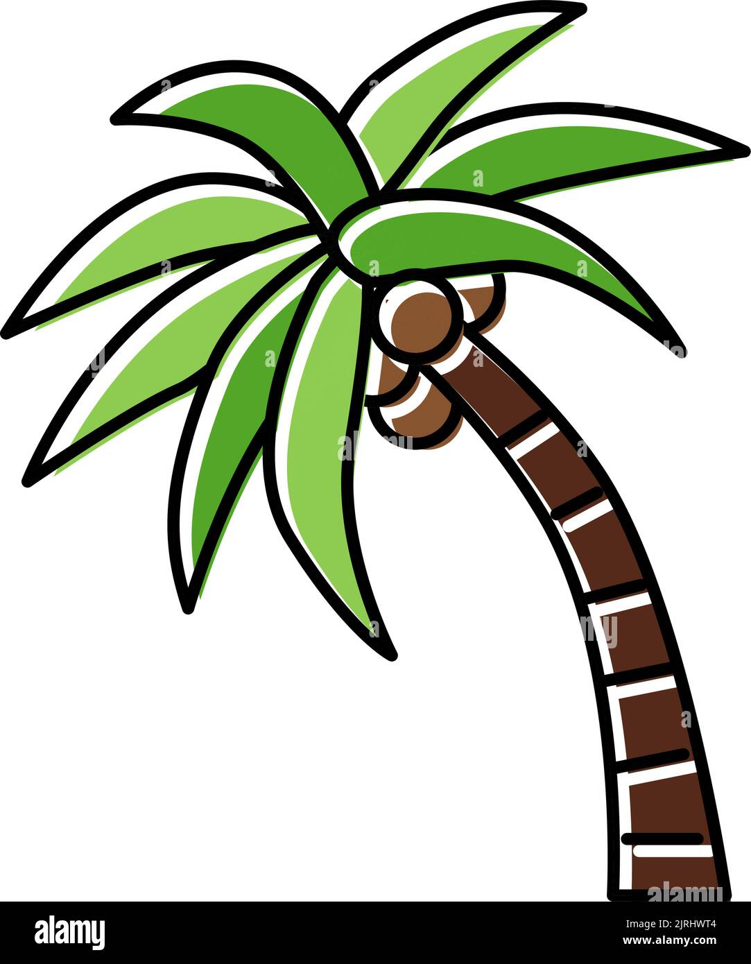 palm tree coconut color icon vector illustration Stock Vector Image ...