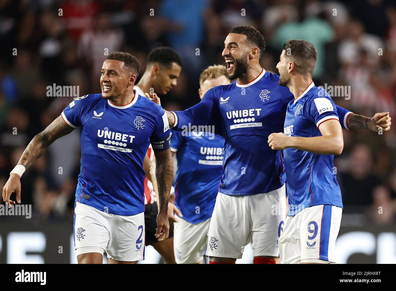 EINDHOVEN - (lr) James Tavernier of Rangers FC, Connor Goldson of ...