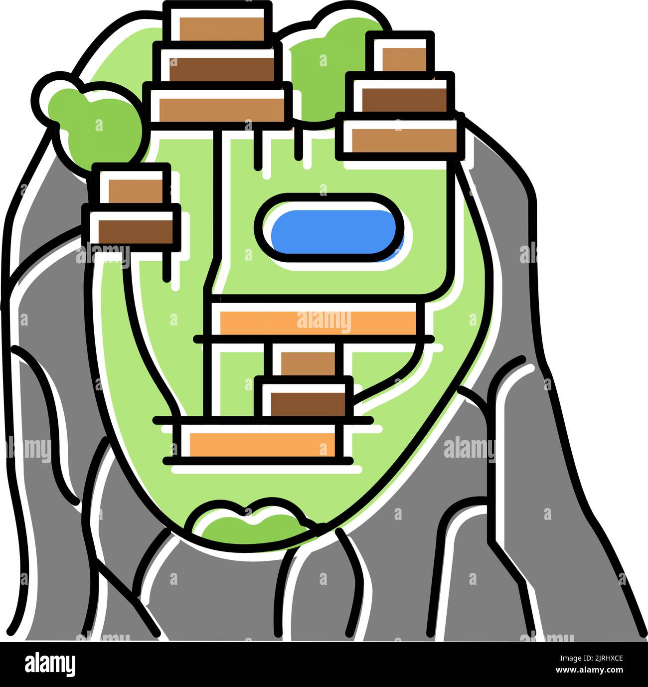 sigiriya on mountain color icon vector illustration Stock Vector Image ...