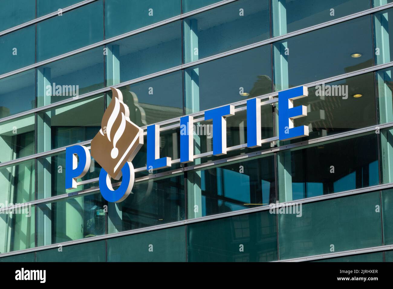 Amsterdam, The Netherlands - 22 June 2022: Amsterdam Police logo on the ...