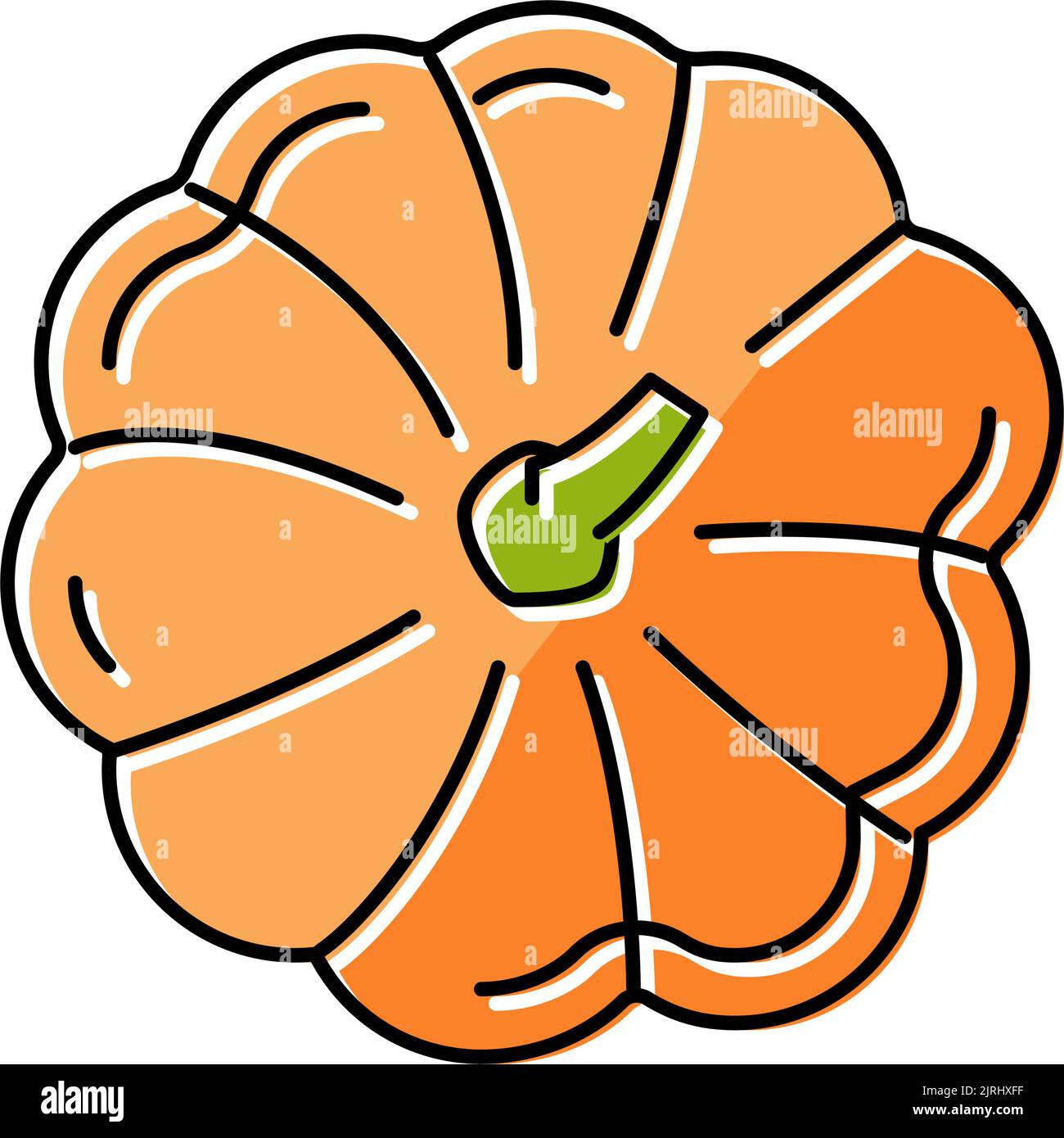 pumpkin top view color icon vector illustration Stock Vector Image ...