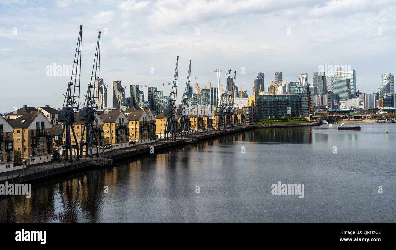 A bird's eye view of the Victoria dock in London Stock Photo - Alamy