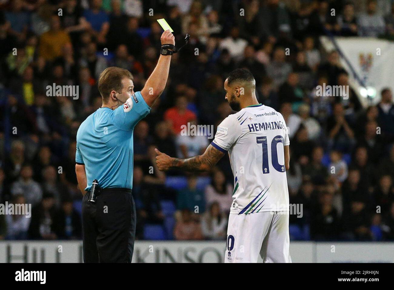 Birkenhead, UK. 24th Aug, 2022. Kane Hemmings of Tranmere Rovers is ...
