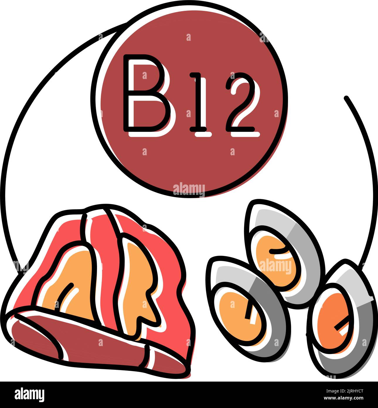 b12 vitamin color icon vector illustration Stock Vector Image & Art - Alamy