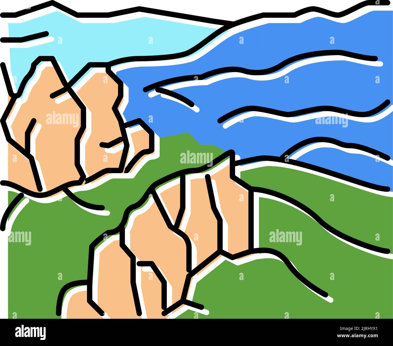 blue mountains color icon vector illustration Stock Vector Image & Art ...