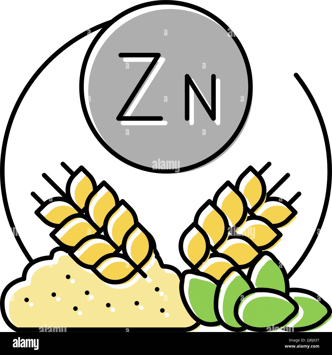zn natural vitamin color icon vector illustration Stock Vector Image ...