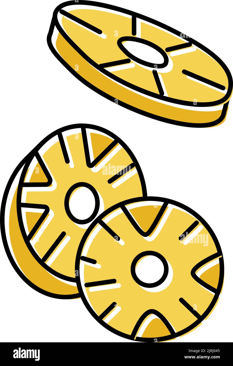 pineapple slice food cut color icon vector illustration Stock Vector ...