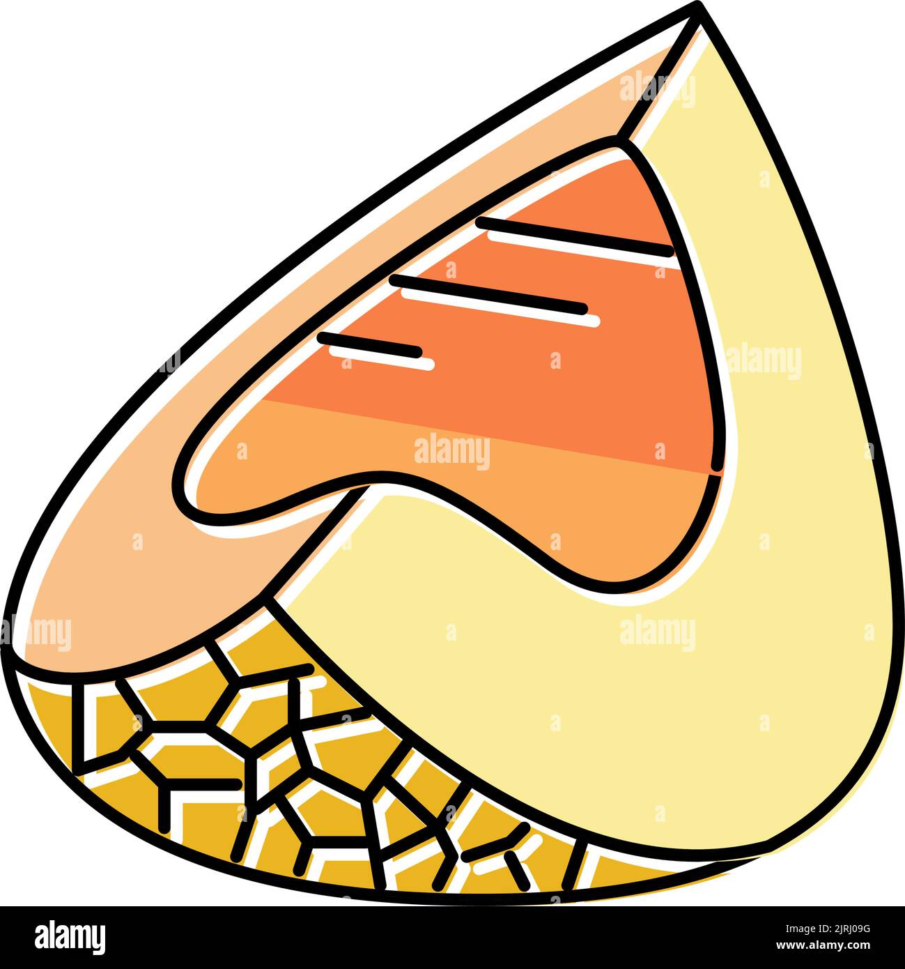 cut melon yellow color icon vector illustration Stock Vector Image ...