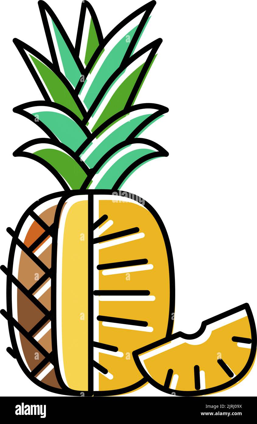 One juicy half pineapple Stock Vector Images - Alamy
