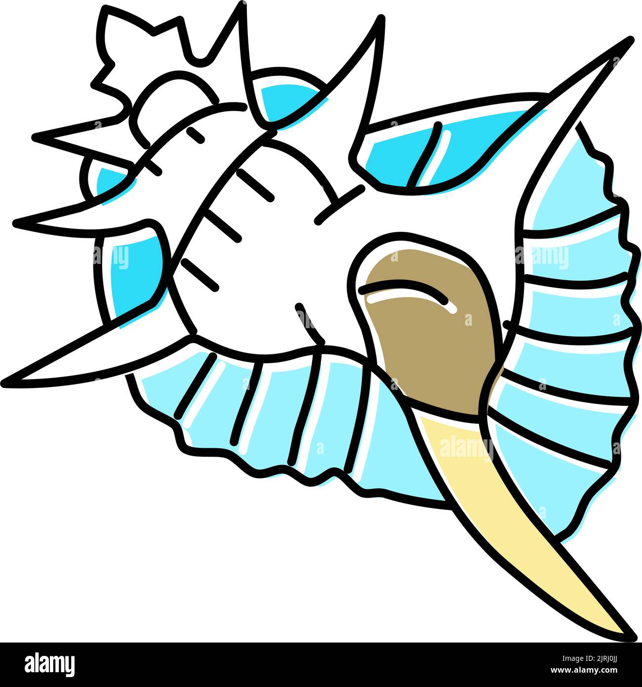 murex sea shell beach color icon vector illustration Stock Vector Image ...