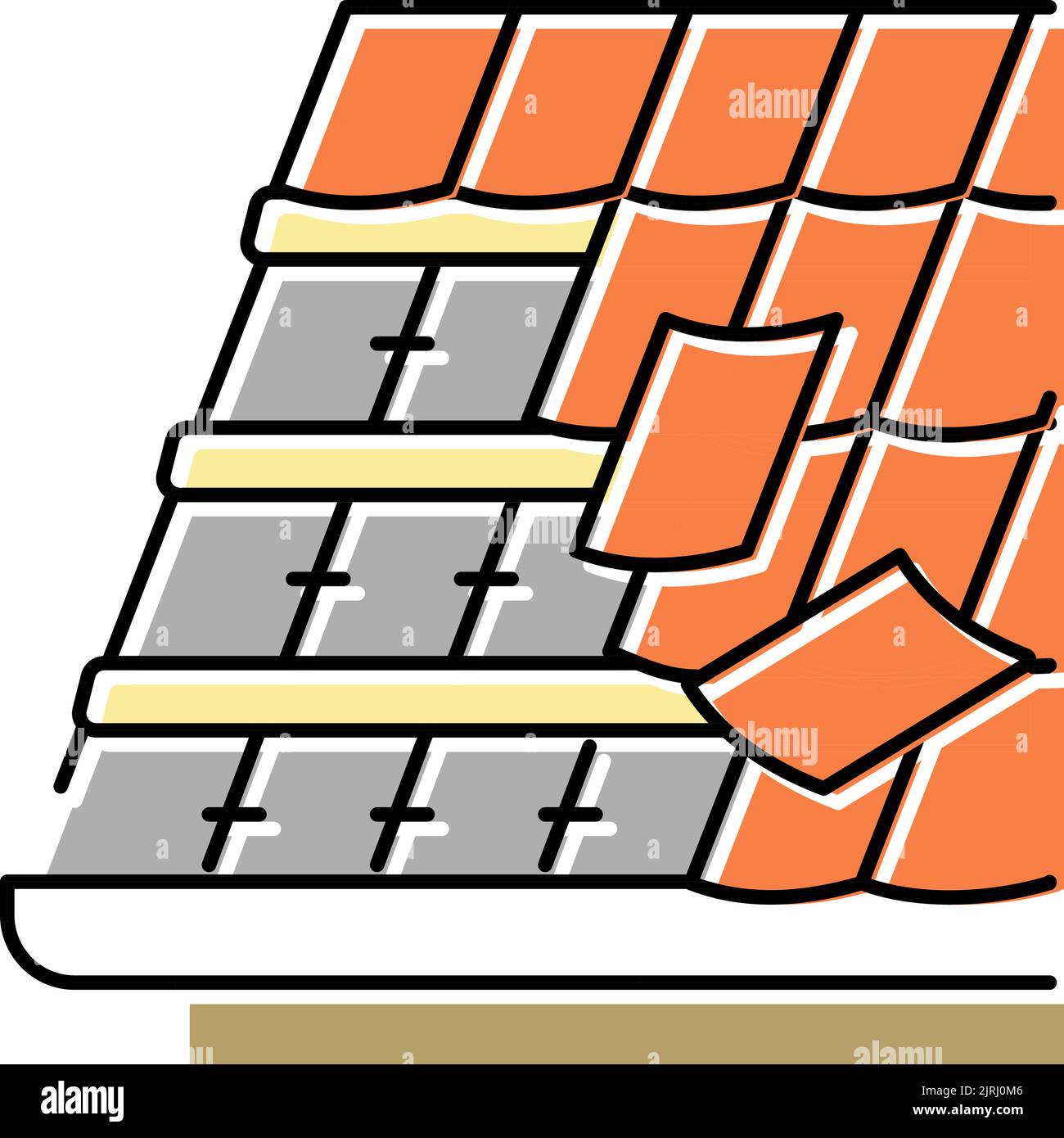 tiled roof mounting color icon vector illustration Stock Vector Image ...