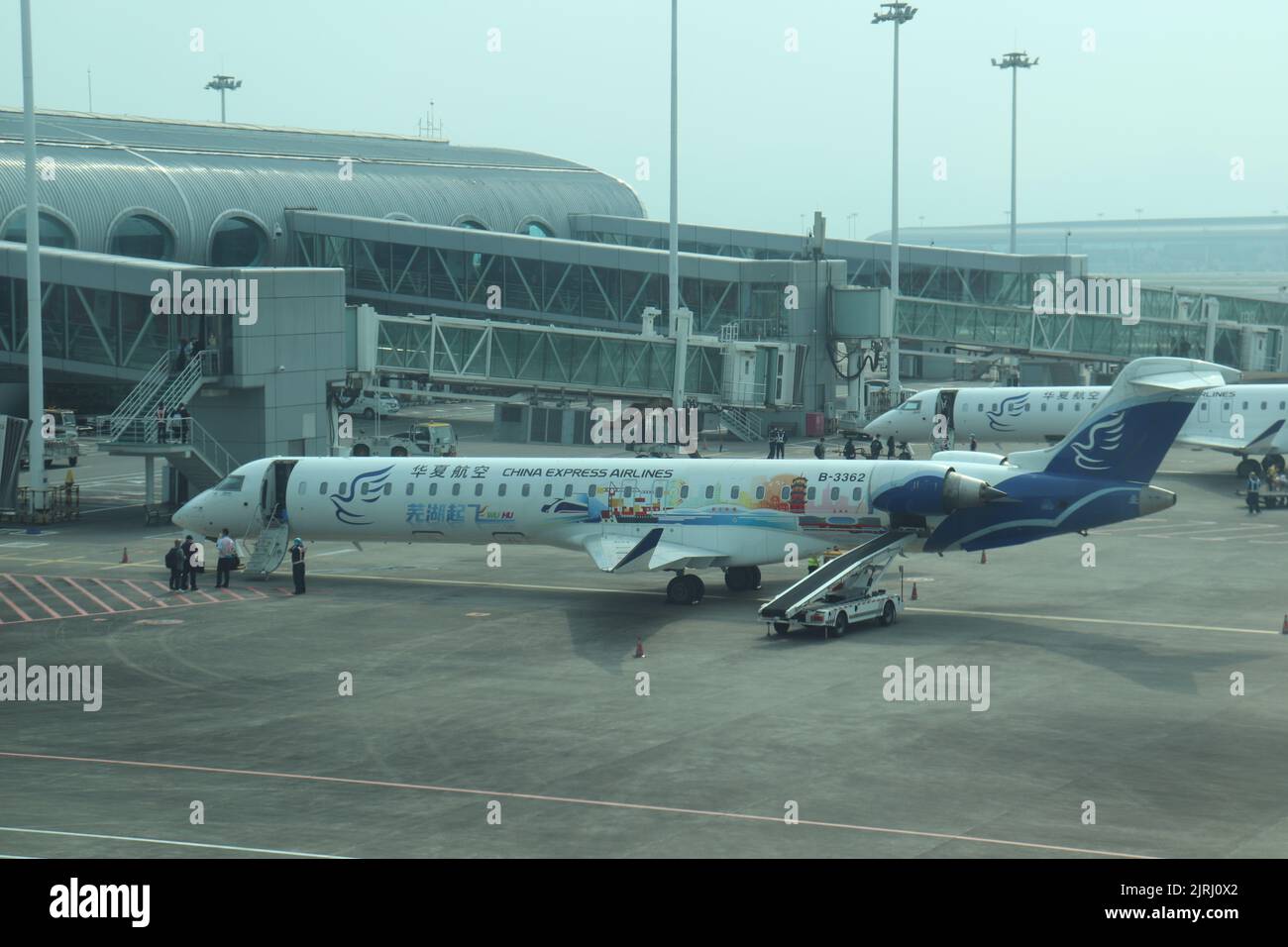 An airplane in the airport getting ready for a take off Stock Photo - Alamy