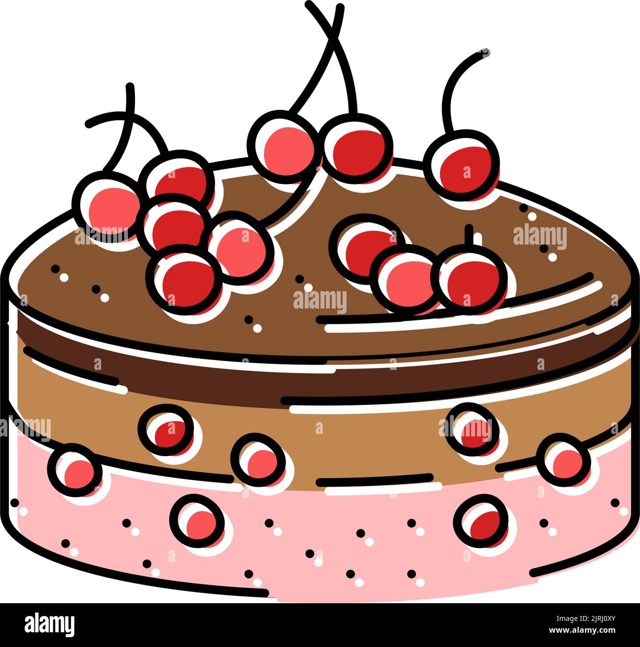 cherry cake food dessert color icon vector illustration Stock Vector ...