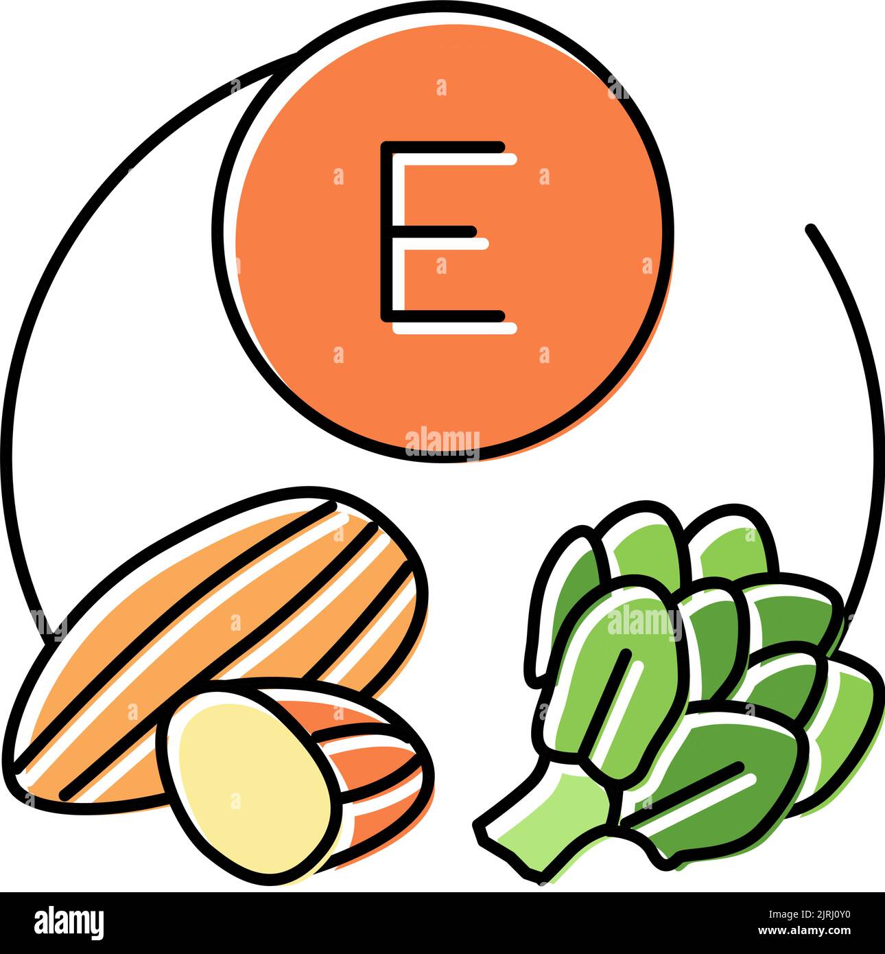 e vitamin color icon vector illustration Stock Vector Image & Art - Alamy