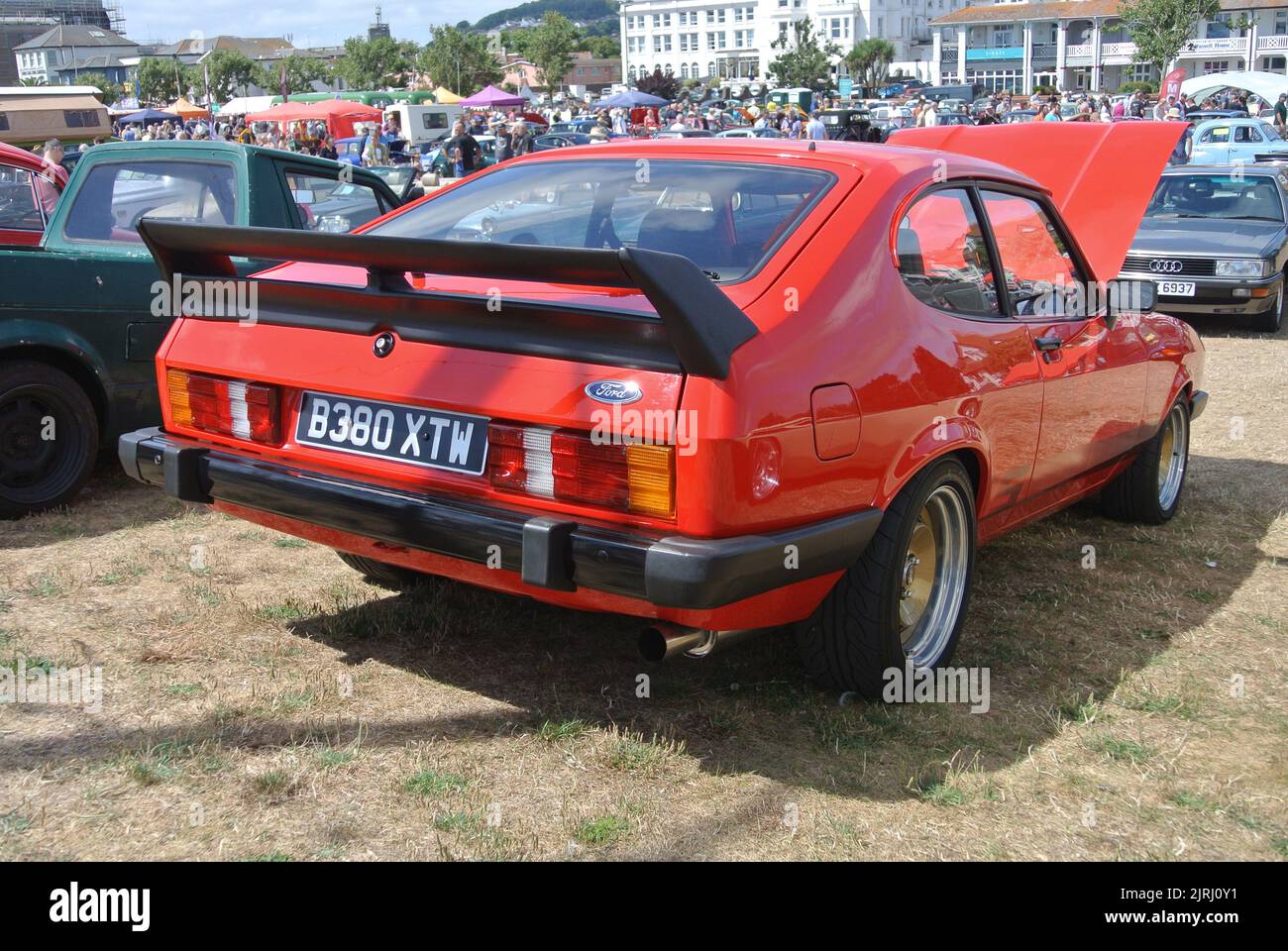 A 1984 Ford Capri parked on display at the English Riviera classic car ...