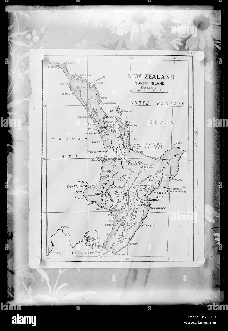 Map of the North Island, 1905, by Fred Brockett Stock Photo - Alamy