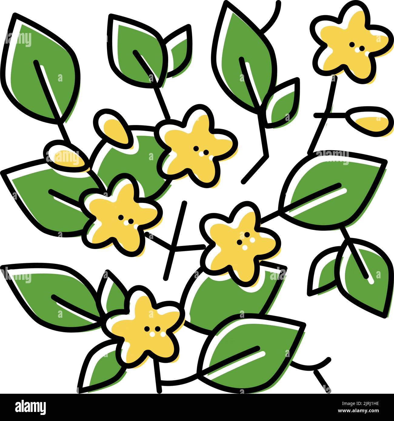 caroline jessamine color icon vector illustration Stock Vector Image ...