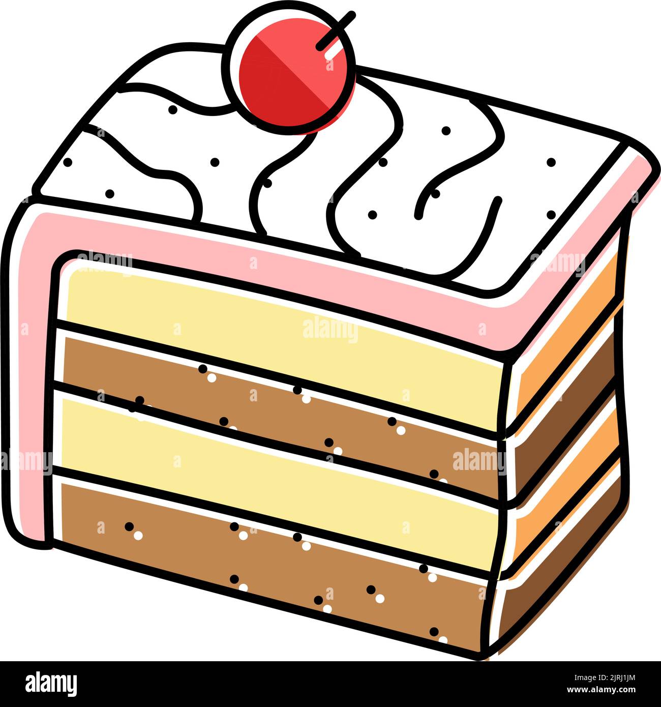 piece cake food dessert color icon vector illustration Stock Vector ...