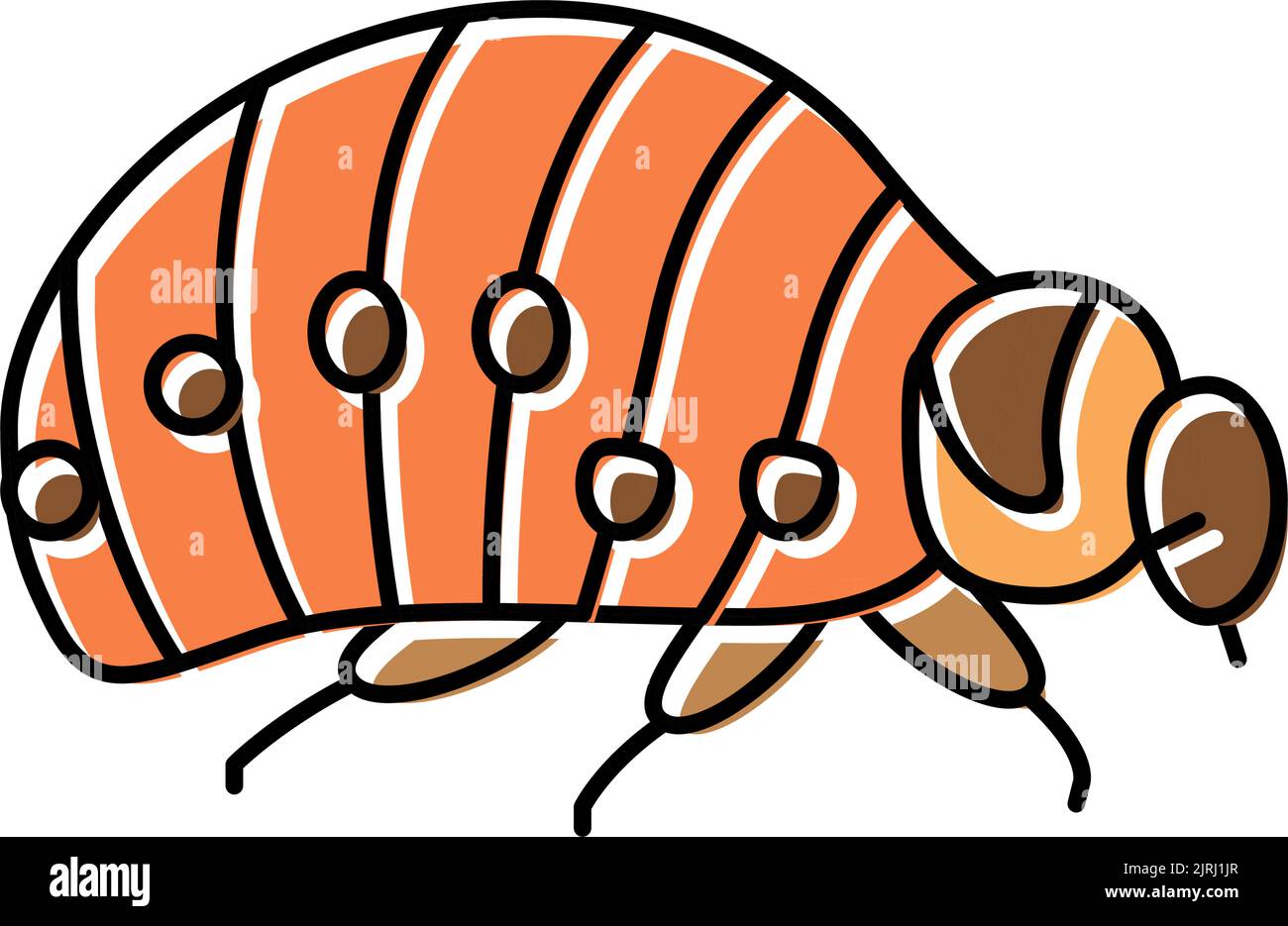 red larva colorado beetle color icon vector illustration Stock Vector ...