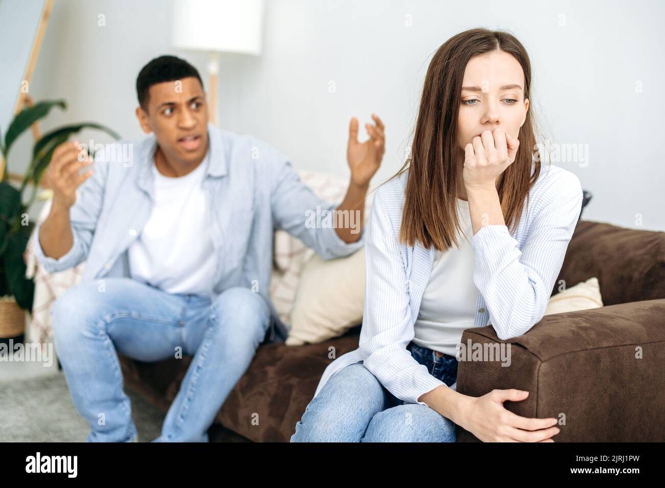 Angry Man Yelling At Woman