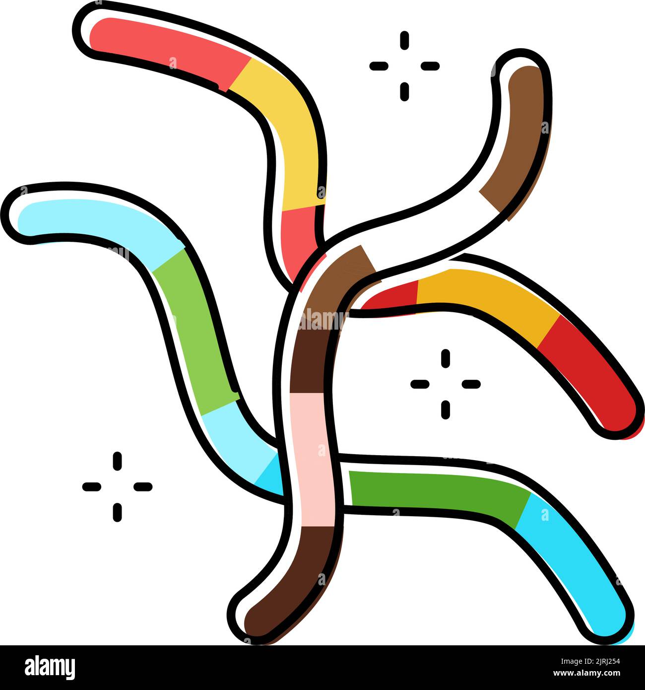 worm jelly candy gummy color icon vector illustration Stock Vector ...