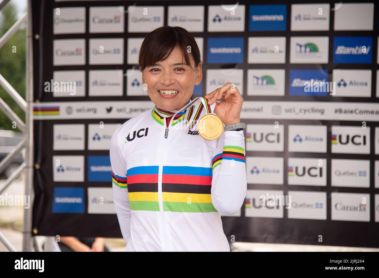 Keiko Sugiura of Japan, gold medalist in the women's C3 road race at ...