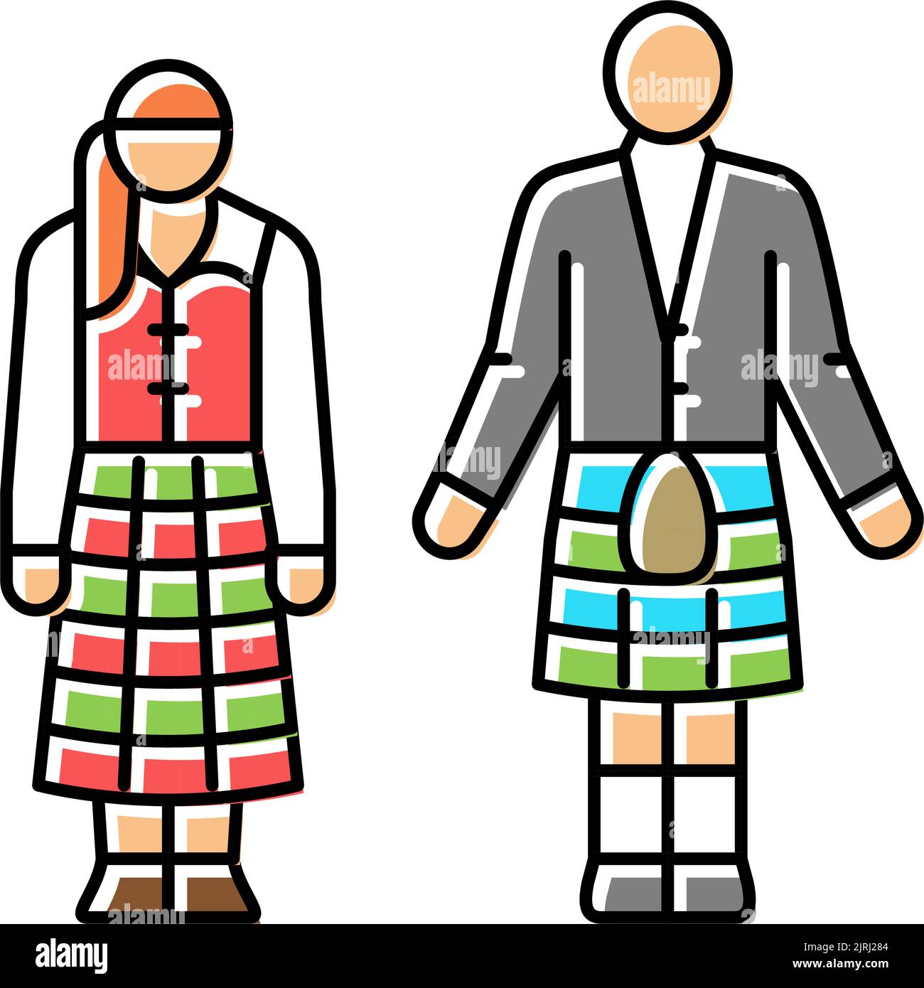 scotland national clothes color icon vector illustration Stock Vector ...