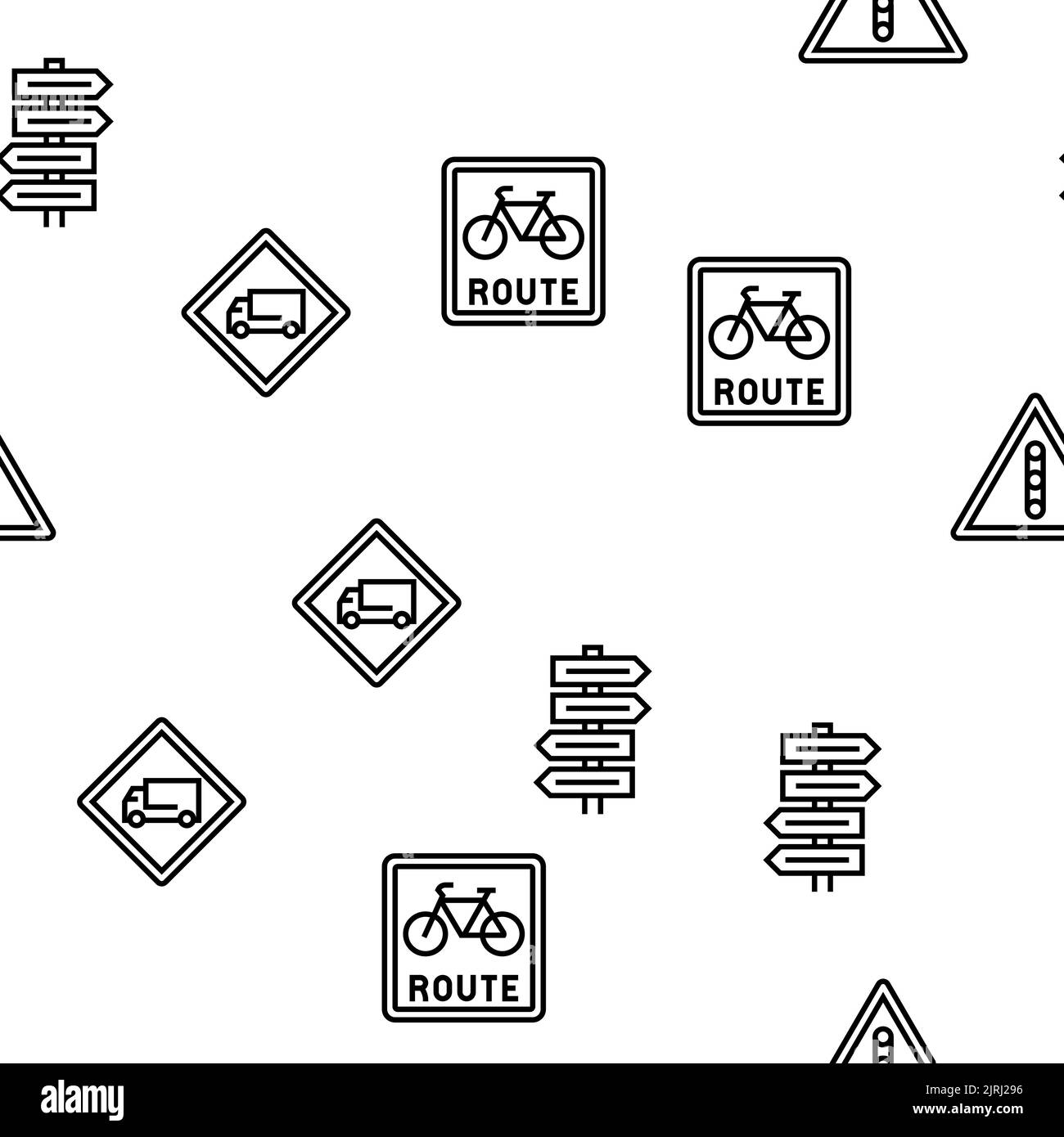 Traffic Sign Road Information vector seamless pattern Stock Vector ...