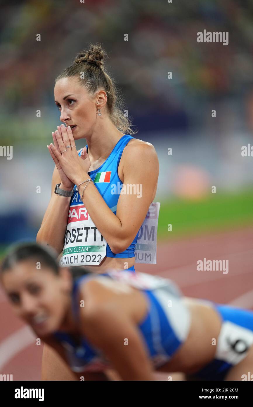 Nicla Mosetti running the 100m hurdles at the European Athletics ...