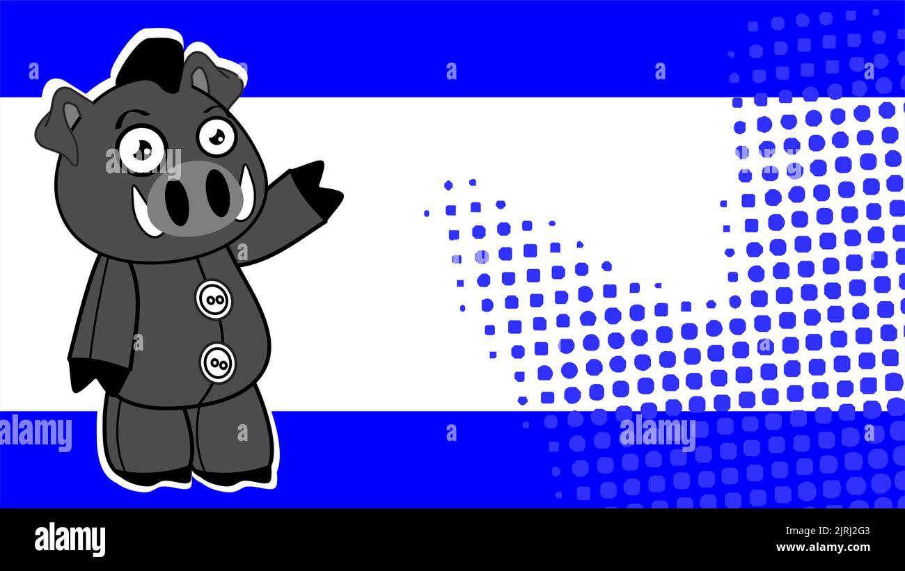 standing boar plush toy sticker cartoon background in vector format ...