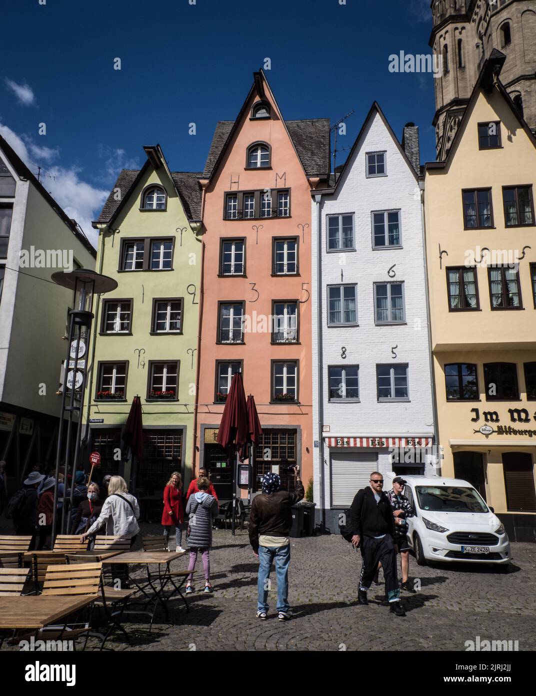 Colorful houses in fishmarket square, Cologne, Germany Stock Photo - Alamy