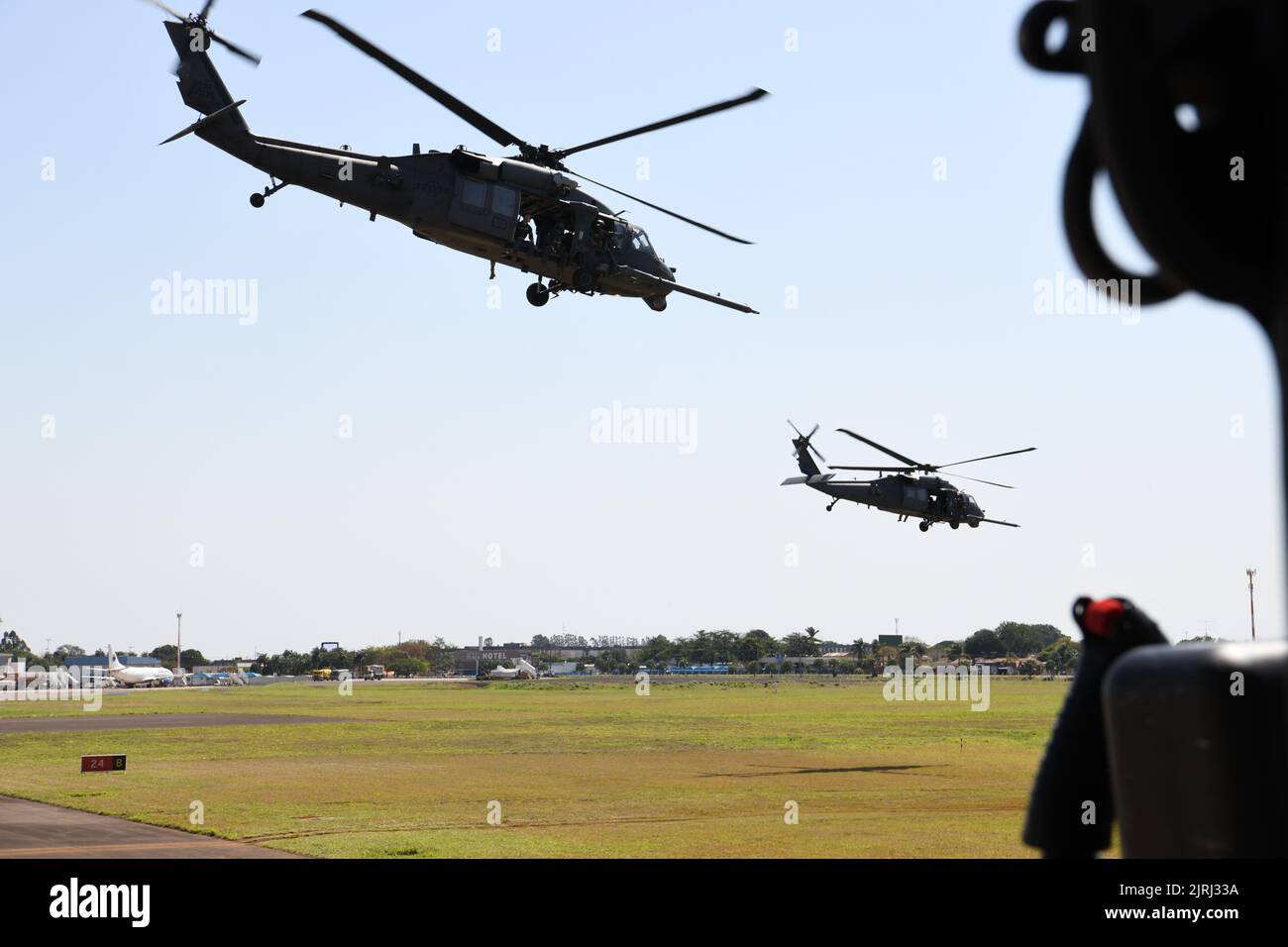 A pair of HH-60 Pave Hawk rescue helicopters assigned to the New York ...