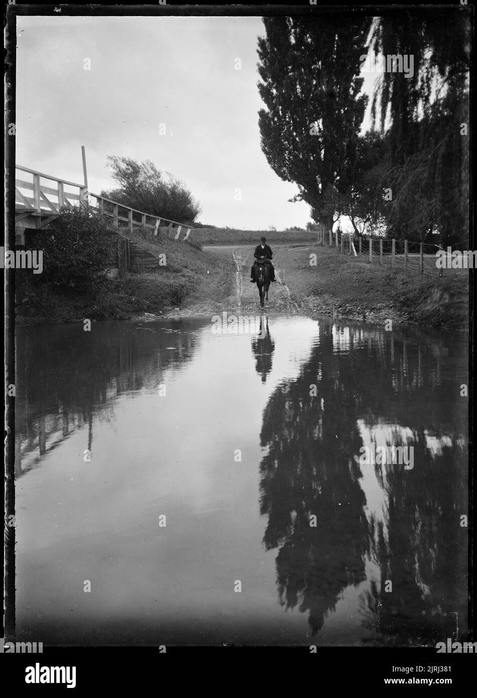 Blenheim - Man Riding a Horse, 1908, by Fred Brockett Stock Photo - Alamy