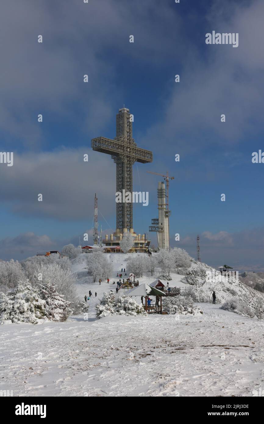 The millennium cross monument in Skopje Stock Photo - Alamy