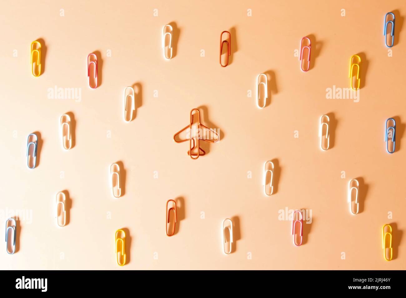 Colorful paper clips isolated on a white background, top view Stock ...