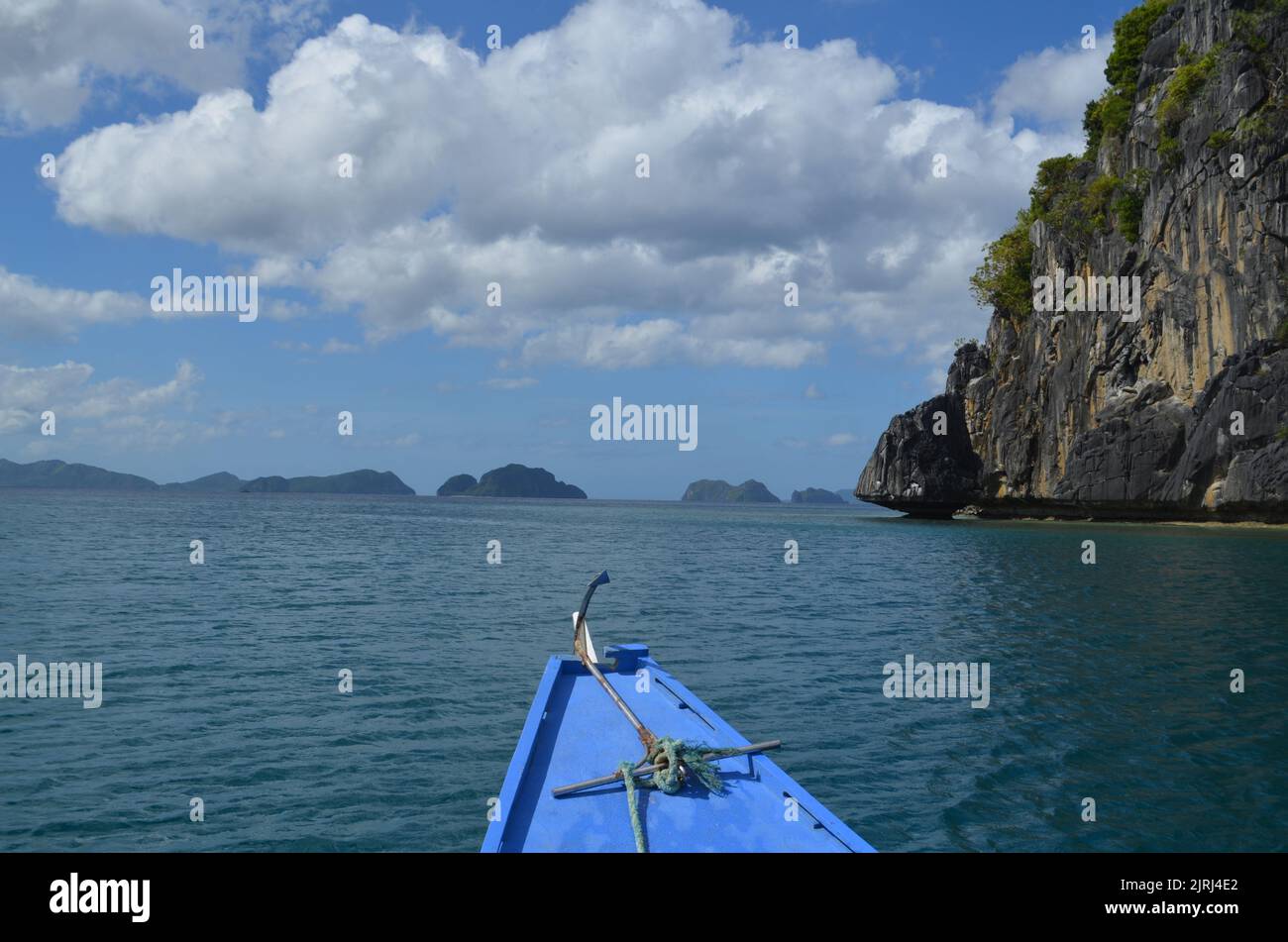 Ocean Trips and Scenery While Island Hopping in the Philippines Stock ...