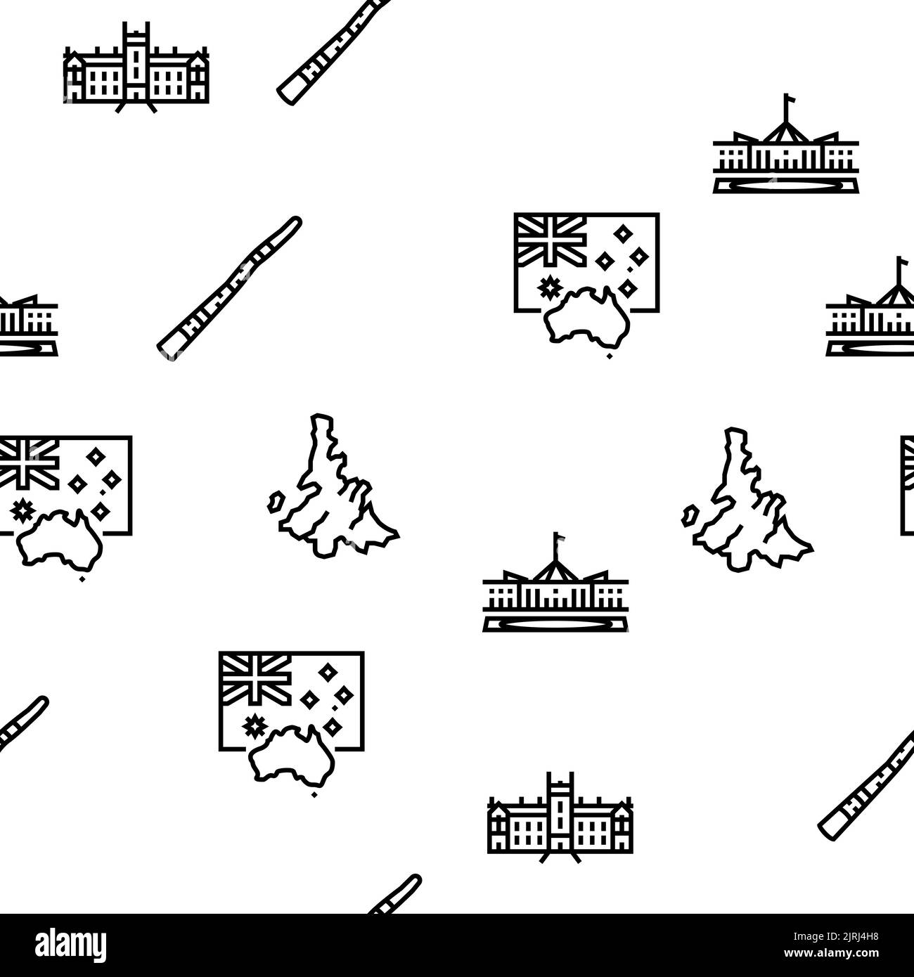 Australia Continent Landscape vector seamless pattern Stock Vector ...