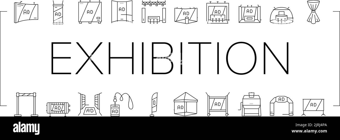 stand trade show event booth icons set vector Stock Vector Image & Art ...