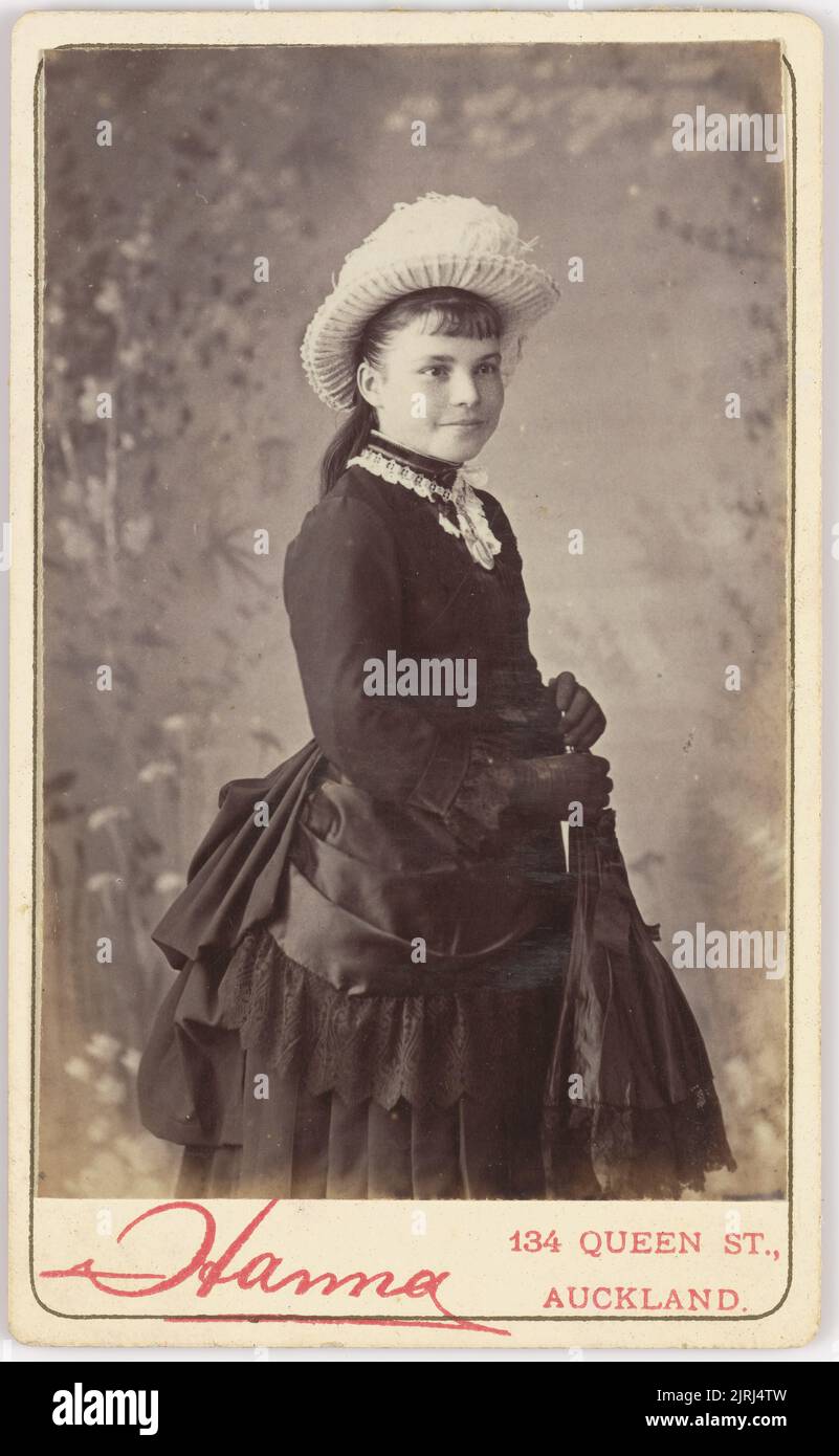 Young woman, 1880s, Auckland, by John Robbert Hanna Stock Photo - Alamy