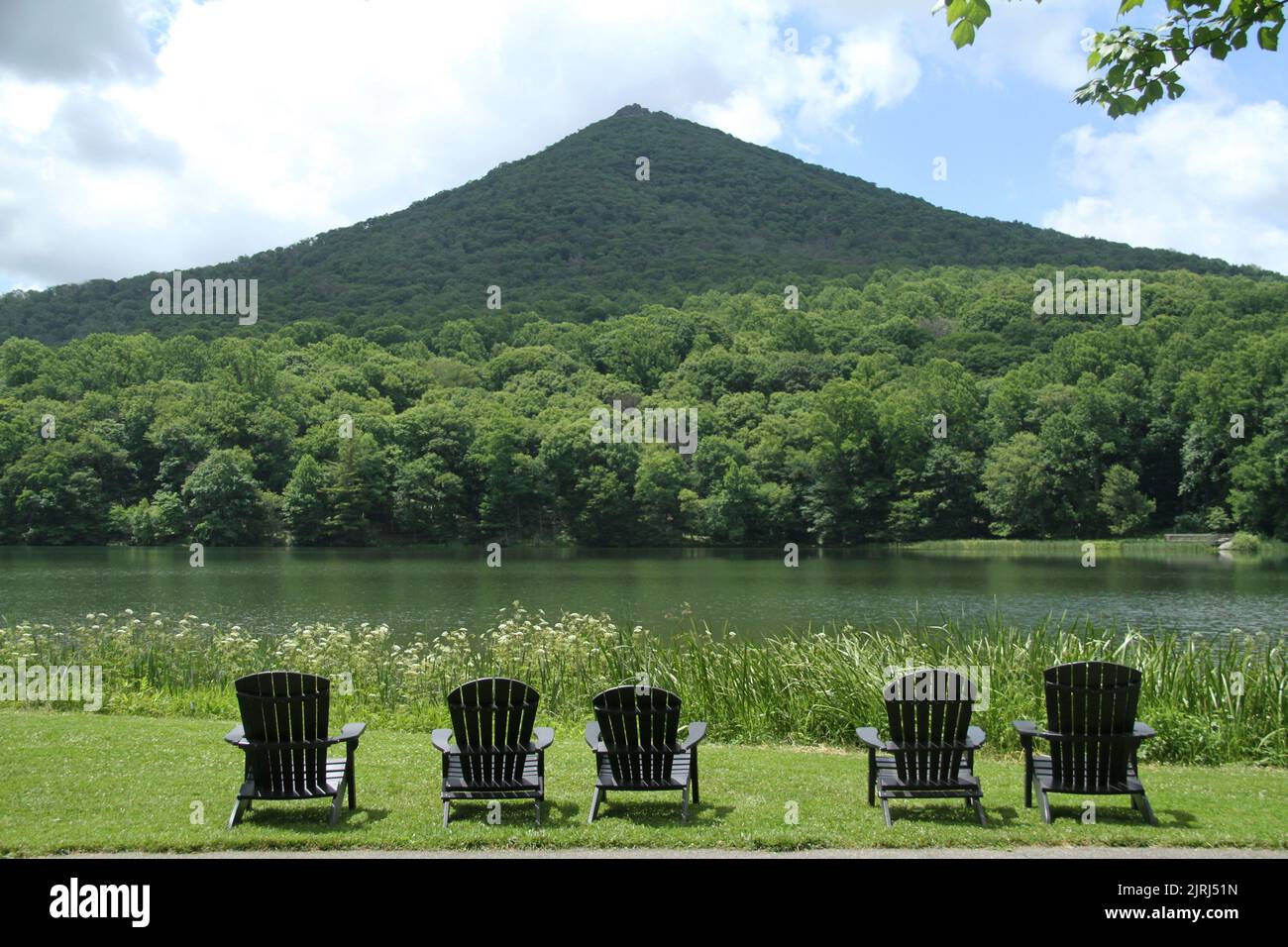 Peaks of Otter, Virginia, Blue Ridge Parkway, USA. Seating by Abbott ...