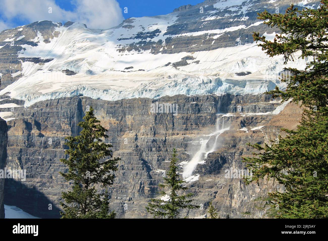 Glacier in Banff National Park in the Summer featuring an Avalanche and ...