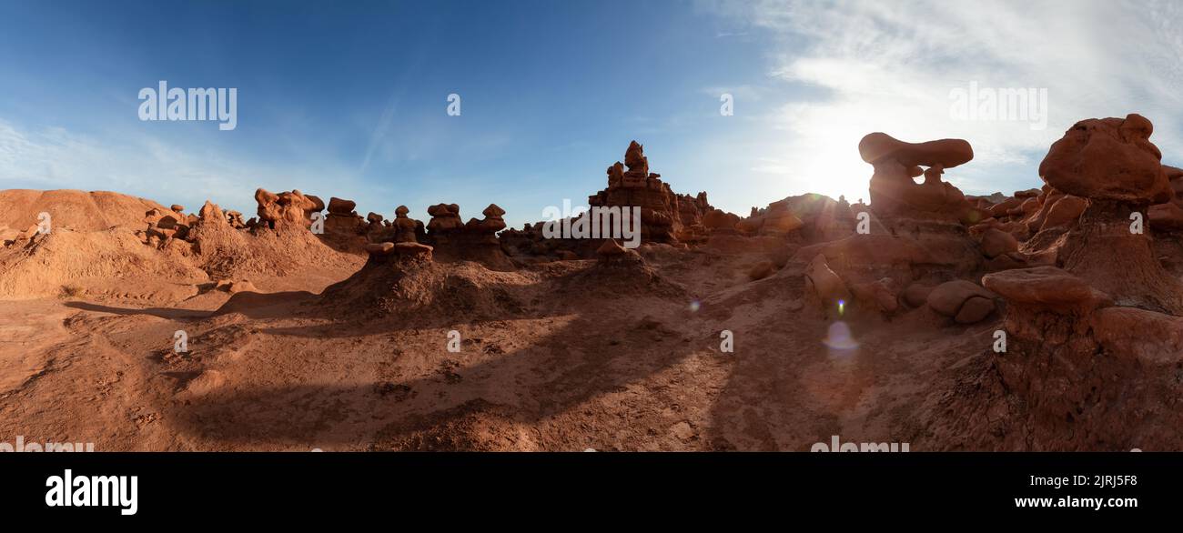 Red Rock Formations in Desert at Sunny Sunrise. Spring Season Stock ...