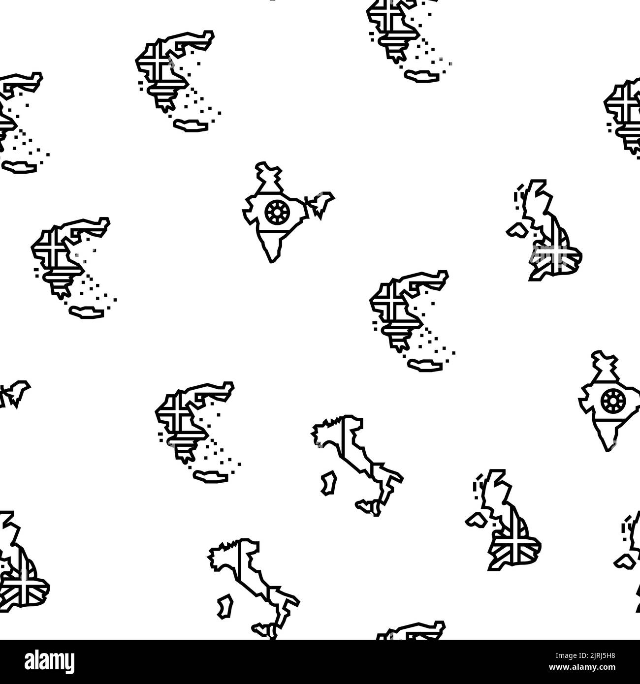 country world map global travel vector seamless pattern Stock Vector ...