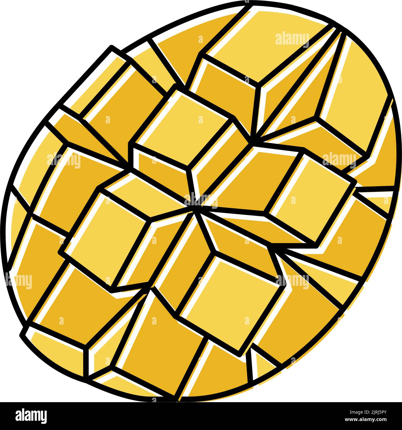 slice mango cube color icon vector illustration Stock Vector Image ...